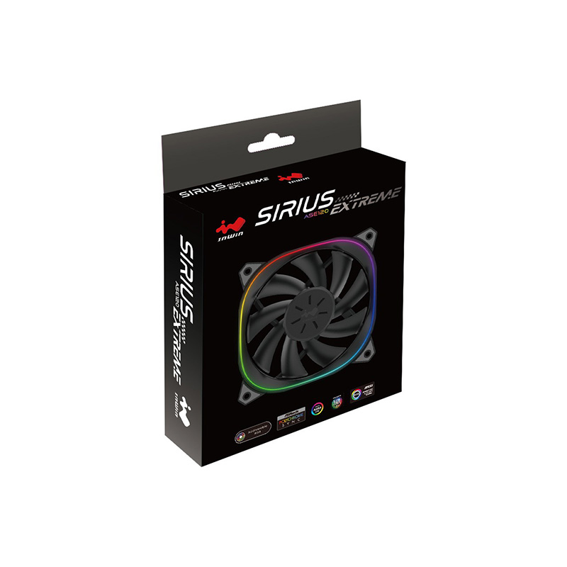 InWin Sirius Extreme ASE120 | 120mm ARGB Fan | Black | Nanodog.net